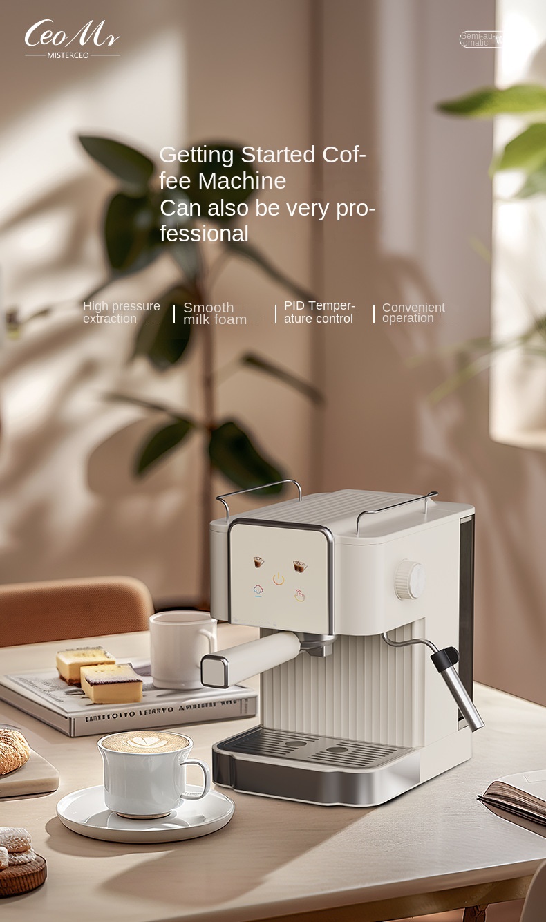 Full Semi-Automatic Espresso Machine Household Integrated Pump Press ...