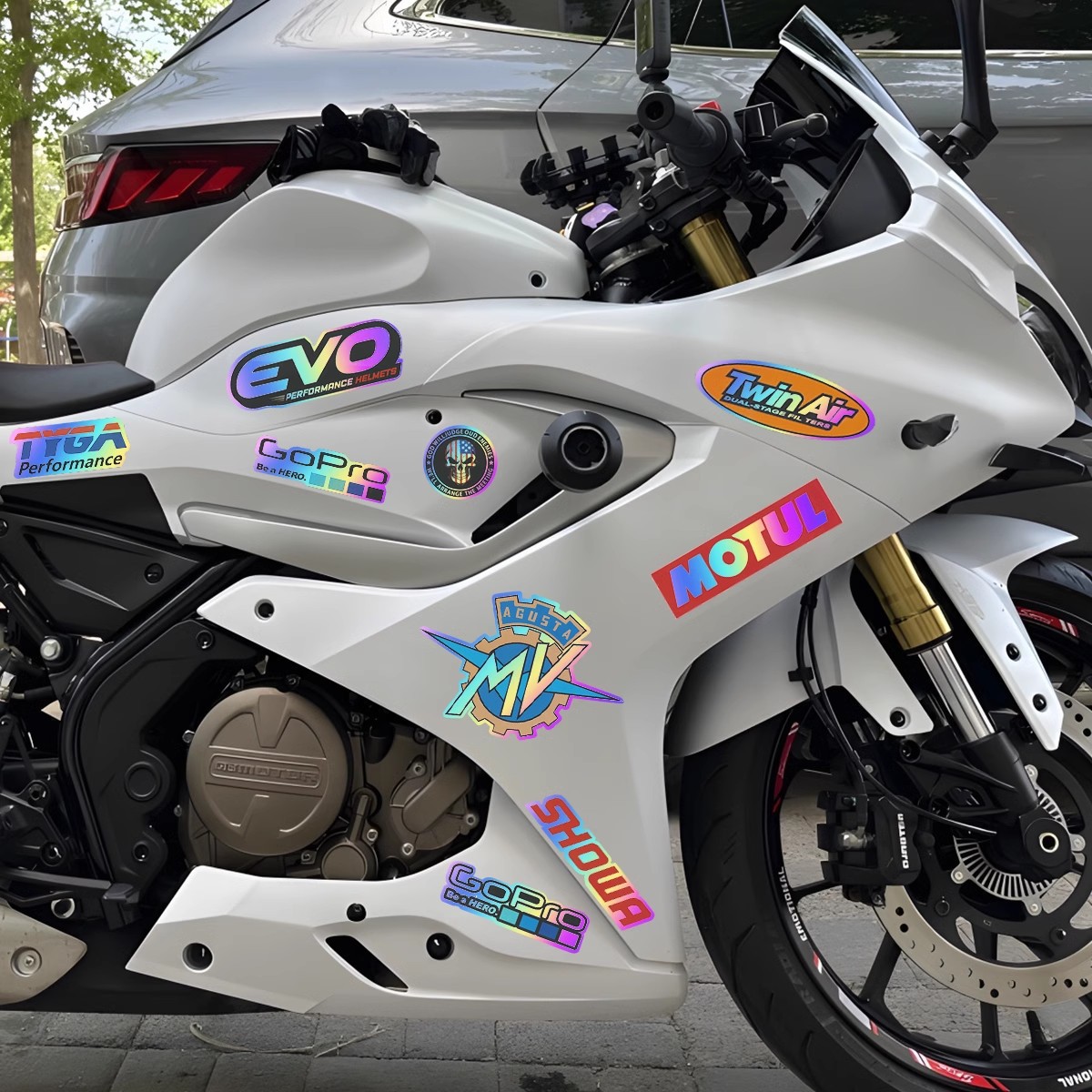 Reflective Laser Sticker Motorcycle Sticker Side Strip Bike Helmet ...