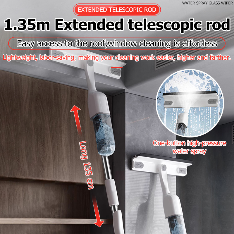 [3in1 wash/scrape/spray] spray window squeegee 32*135cm give away cloth ...