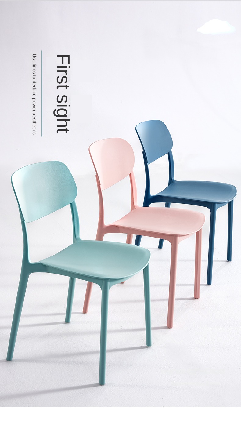 【LingLing】Nordic Candy Chair Plastic Chair Cafe Chair Dining Chair ...