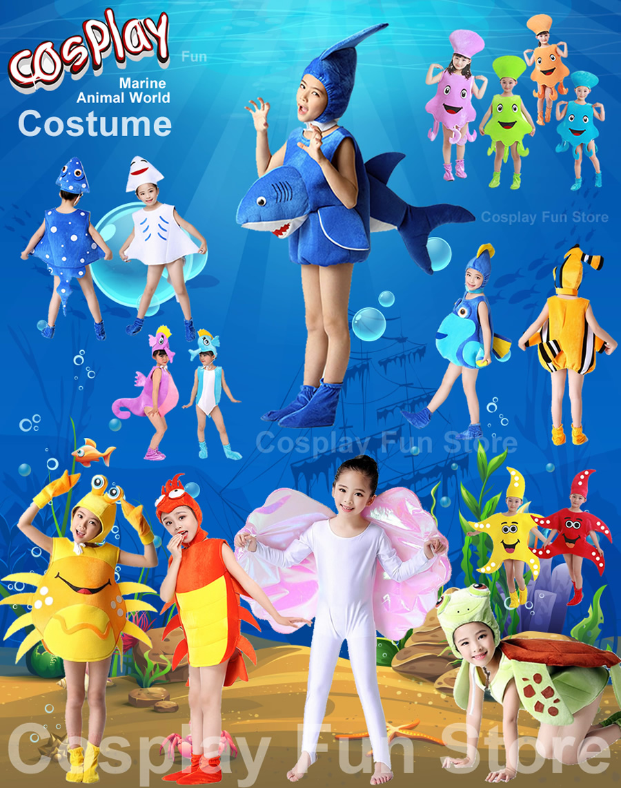 Octopus Cosplay Costume Kids Anime Sea Animals Performance Suits Adult ...