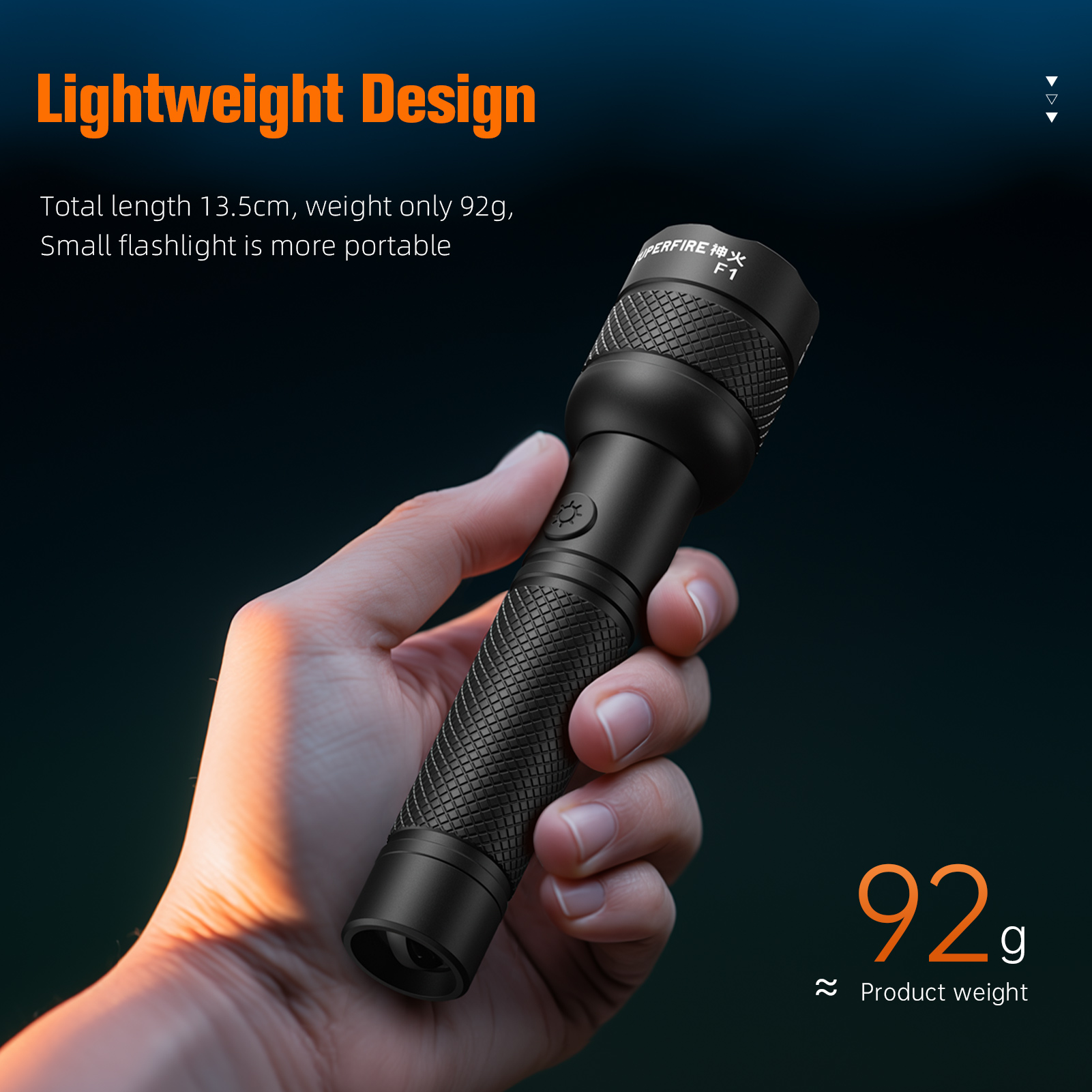 SUPERFIRE RG03 3W Zoomable Flashlight Portable Torch USB Rechargeable Outdoor Emergency Lantern ...