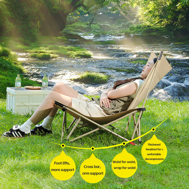 Foldable Shell Stool Reclining Camping Chair Rest Folding Recliner ...