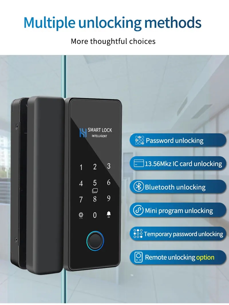 Haha-Lock APP Fingerprint Glass Locks Bluetooth Smart Glass Door ...