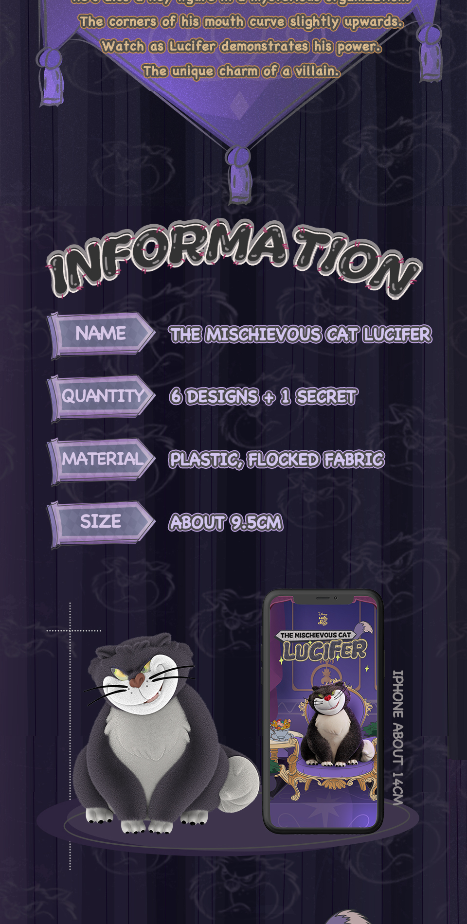 52TOYS Disney The Mischievous Cat Lucifer Series Blind Box Figure Toy ...