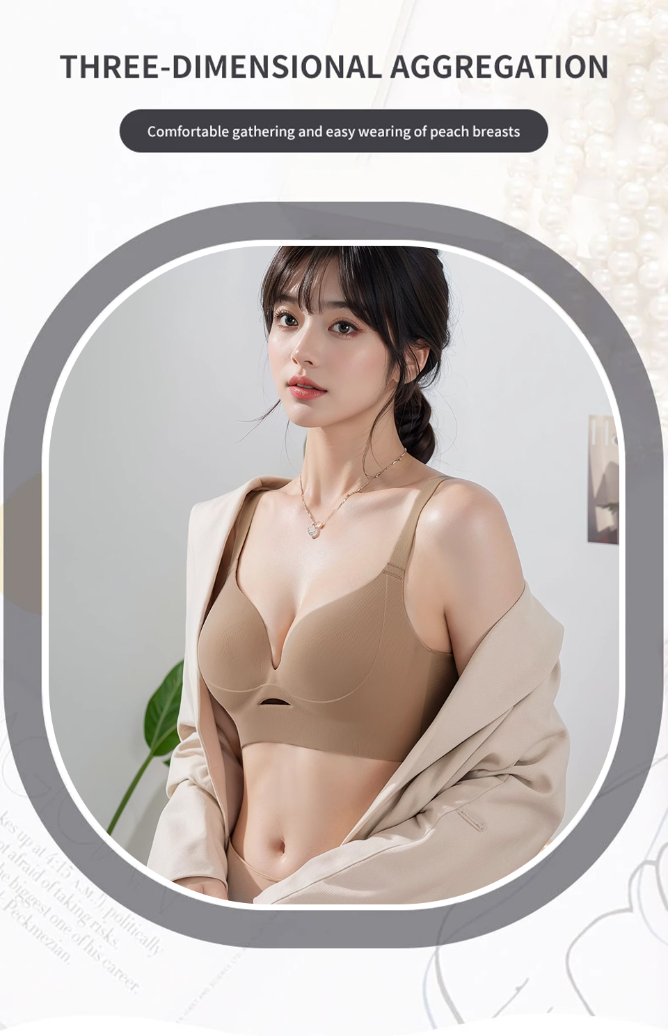 FallSweet Women's Plus Size Anti-sagging Minimizer Bras Wireless Adjustable Seamless Push Up ...