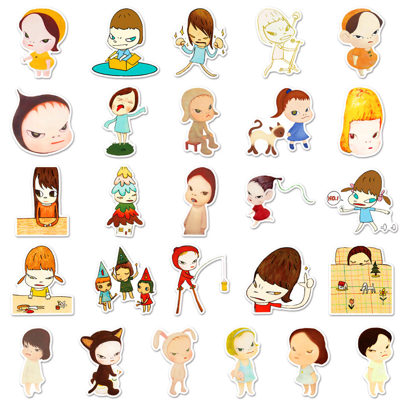 51pcs Japanese Painter Yoshitomo Nara Stickers for Helmet Desktop Wall ...