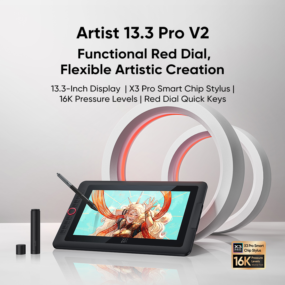 XPPen Artist 15.6 Pro V2 & Artist 13.3 Pro V2 Graphic Pen Display ...