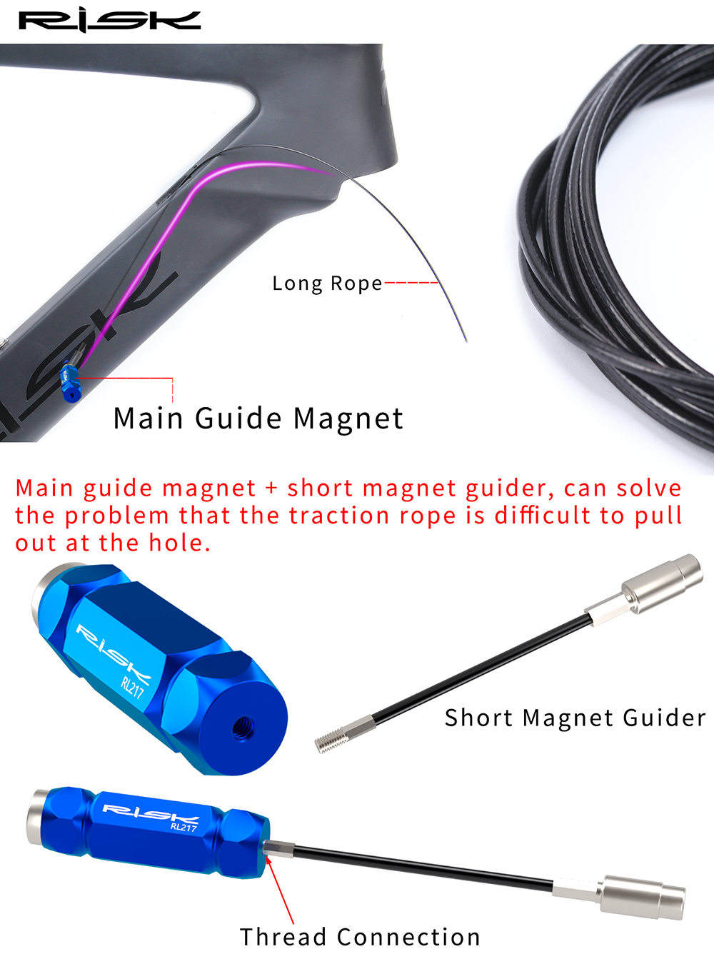 RISK Bicycle Internal Cable Routing Tool Kits For MTB Road Bike Carbon ...