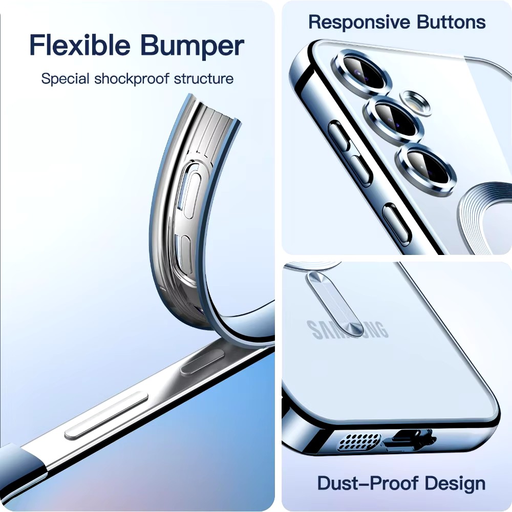 Luxury Soft Silicone Magnetic Clear Case for Samsung Galaxy S25Ultra S25 S24 S23 S22 S21 Ultra ...