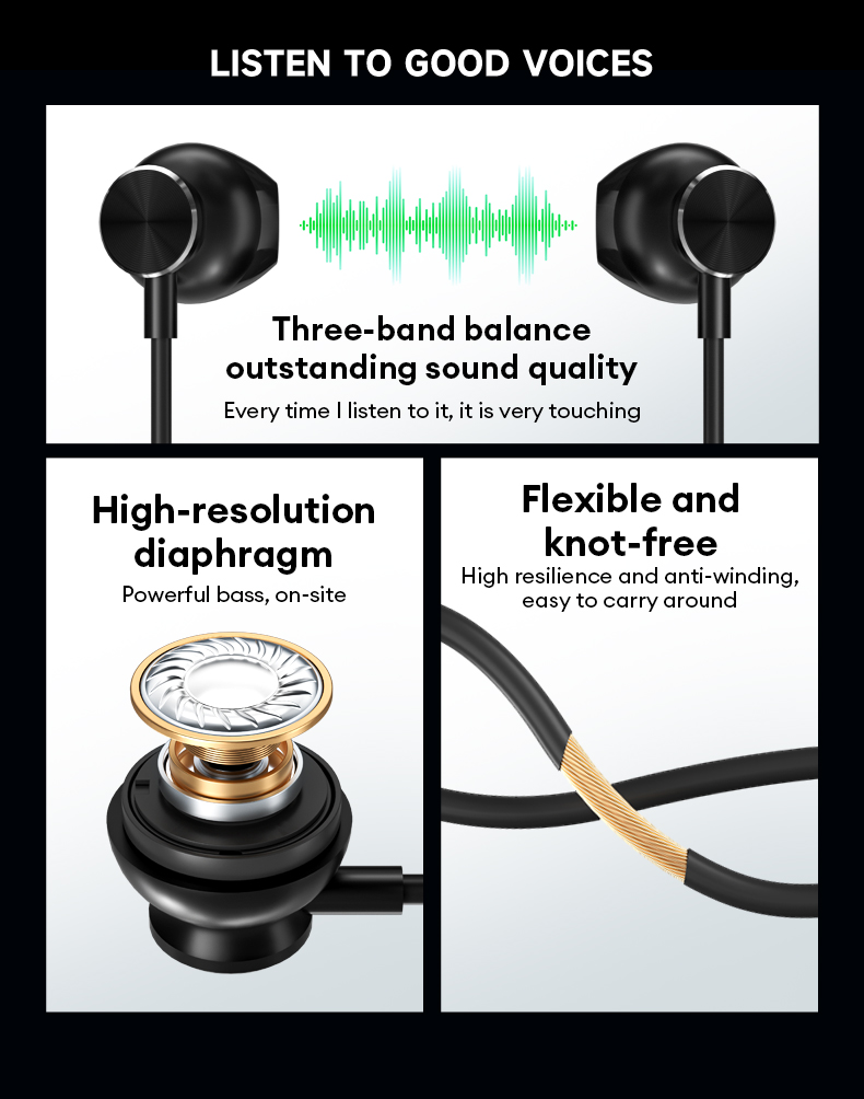 Lenovo TW16 Pro Wired Headphones In-ear Headphones 3.5mm Type-C With ...