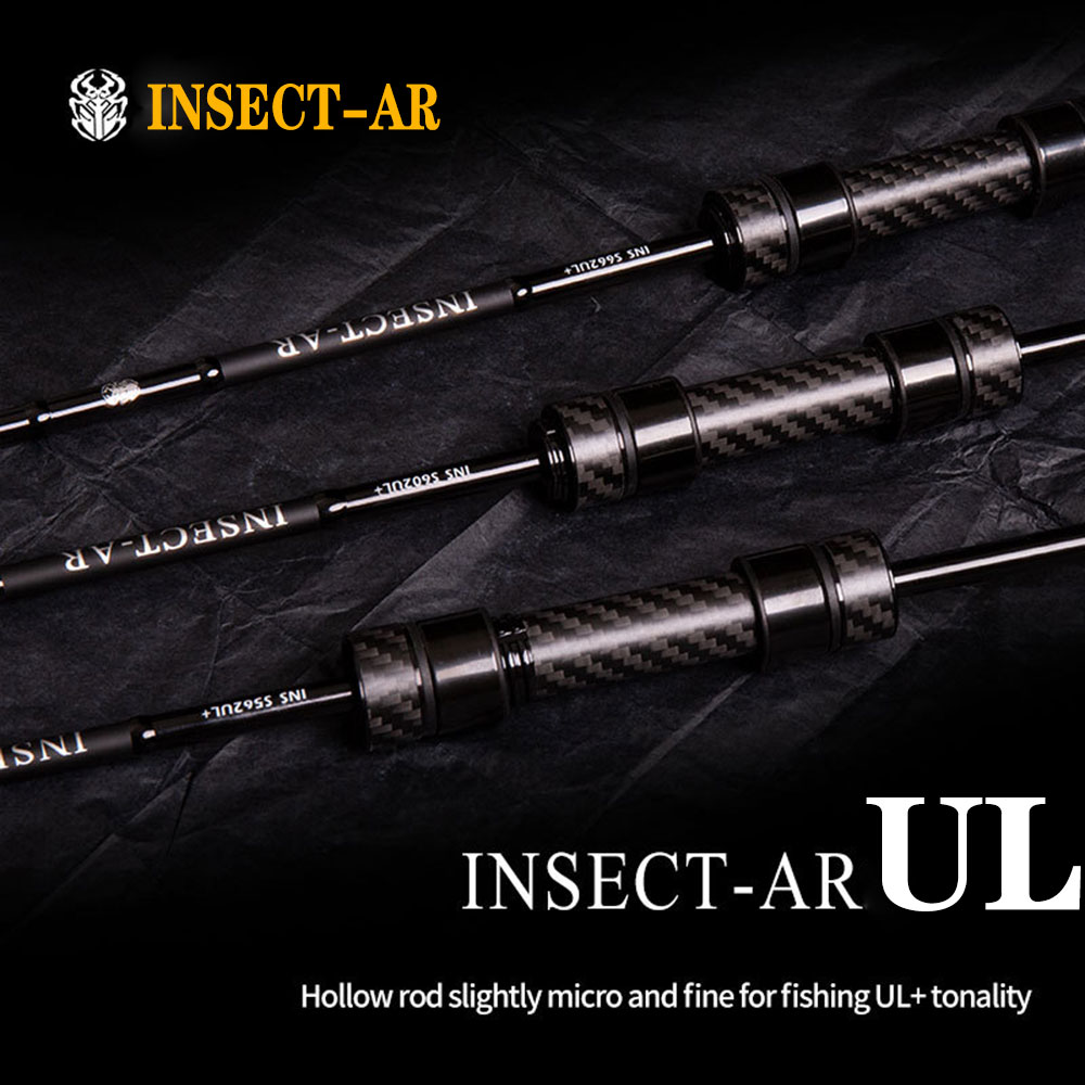 INSECT-BLACK Fast Action UL Fishing Rod 1.5m/1.68m/1.8m/1.98m Full ...