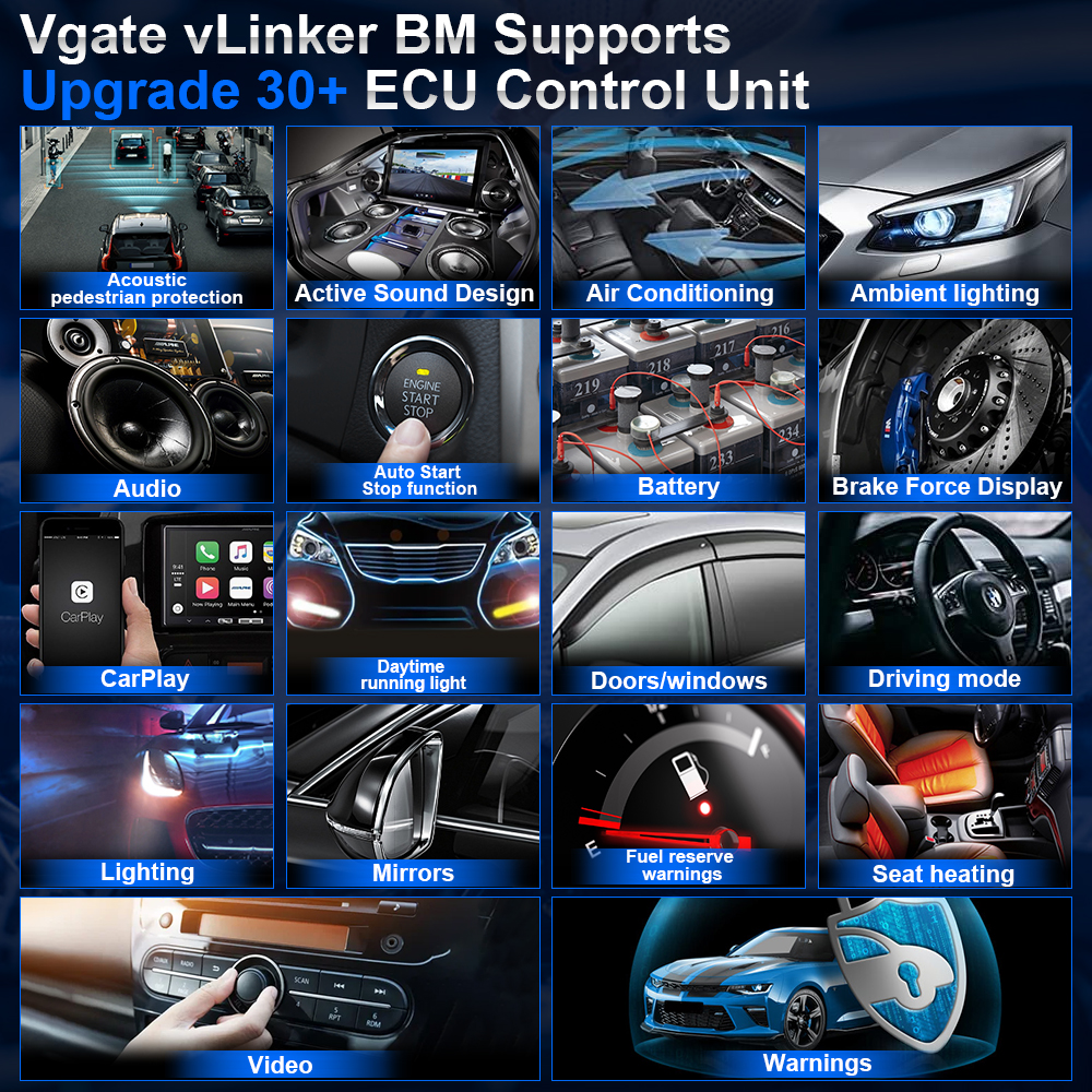 【Local Delivery】Bimmercode For BMW E60 E90 F10 F30 ECU Reset Vgate vLinker BM+ OBD2 Scanner ...