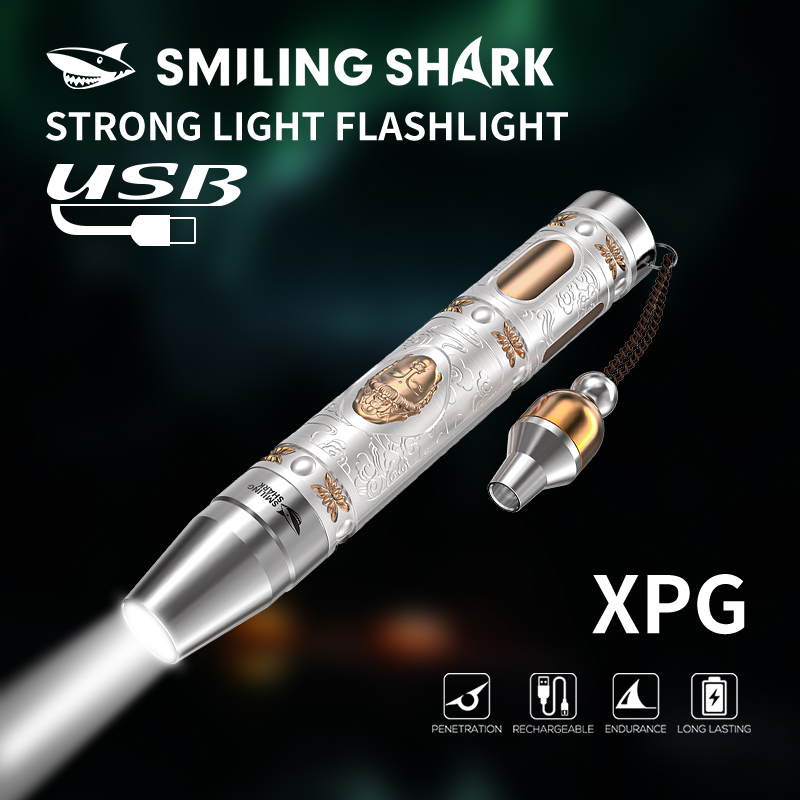 Smiling Shark Y157 Bright Light Torch Light LED 3 Light source Jade ...