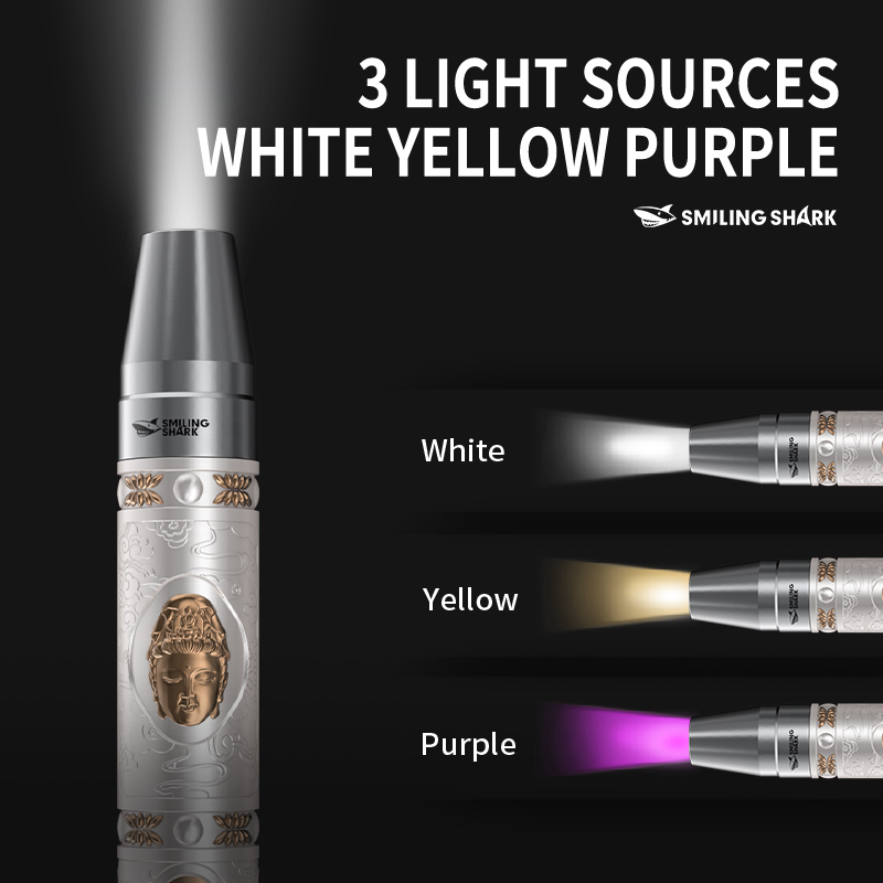 Smiling Shark Y157 Bright Light Torch Light LED 3 Light source Jade ...