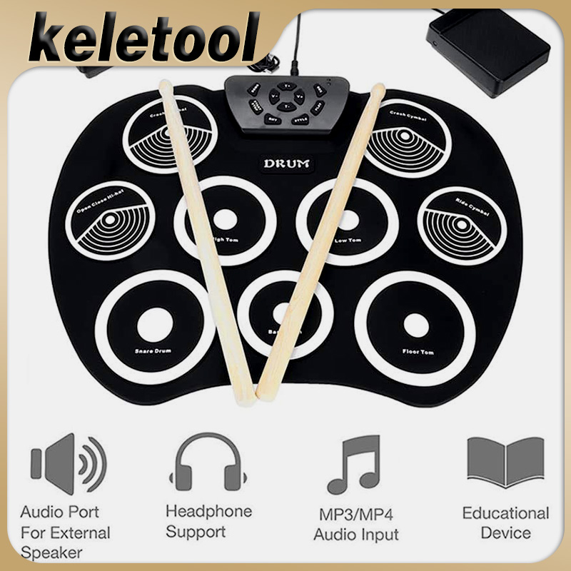 drum pad electronic Electronic Drum Set Compact Size USB Roll-Up ...