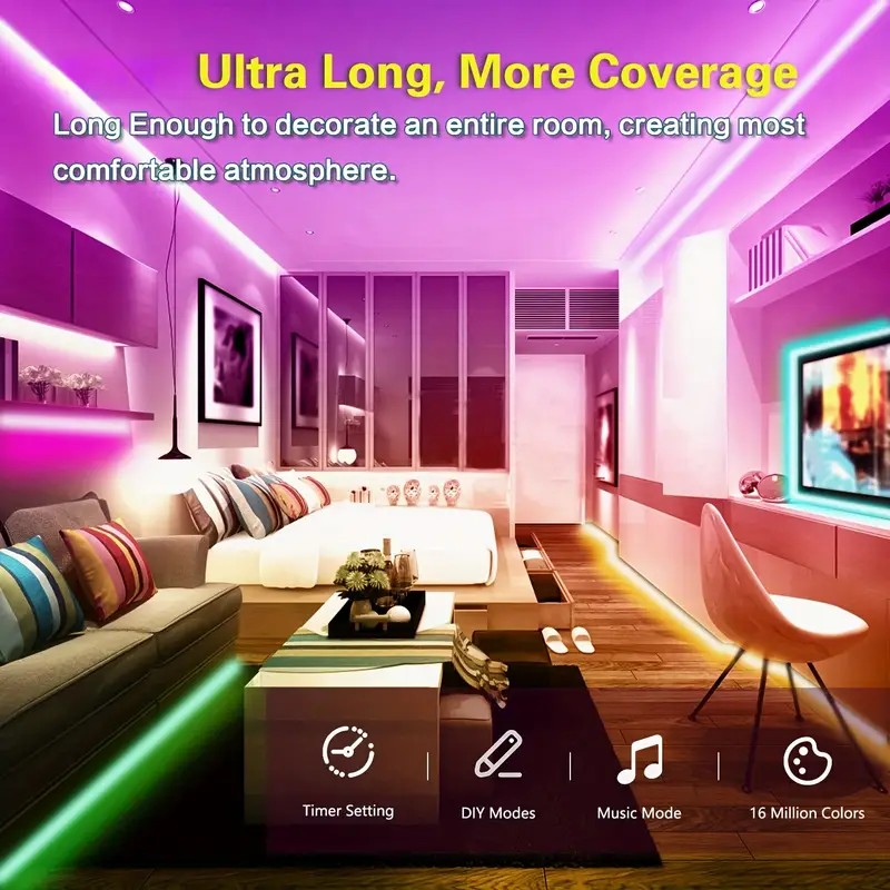 LED strip RGB-IC voice control 220V graffiti APP intelligent WIFI high ...