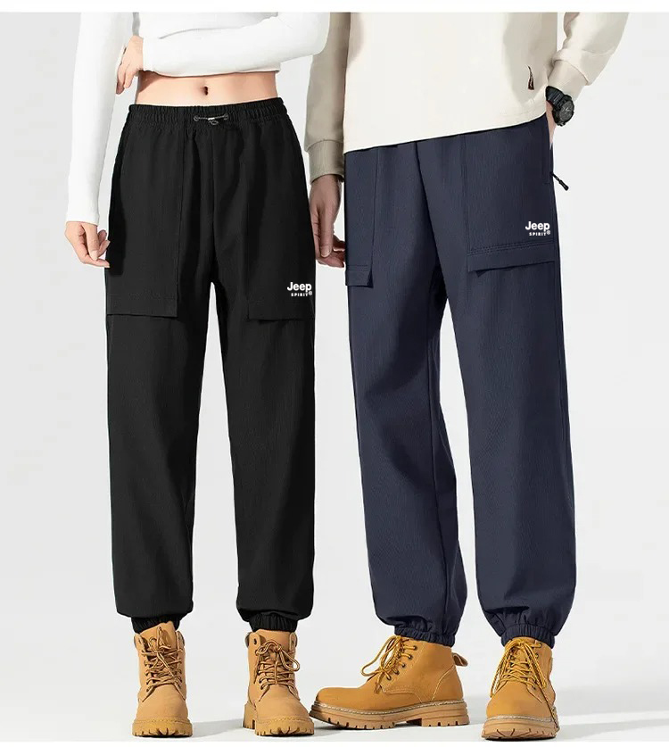 JEEP SPIRIT Waterproof Winter Pants Thick Velvet Pants Men&Women ...