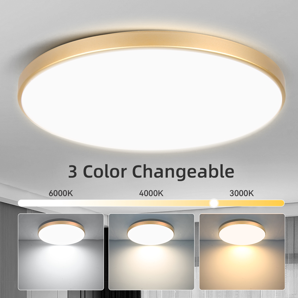 Led Ceiling Light Tri-color Ceiling Lamp Ultra Thin Lampu Siling Bulat ...