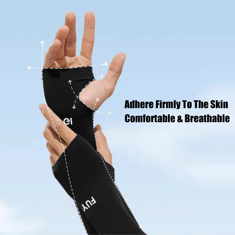 FUYOGI Slim Handsock Cooling Seamless ICE Silk UV Protective Arm Hand ...