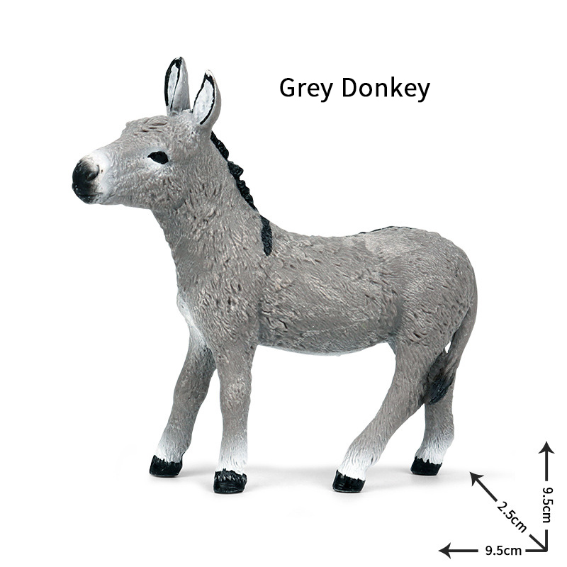 Children solid simulation wild animal world donkey model livestock ...