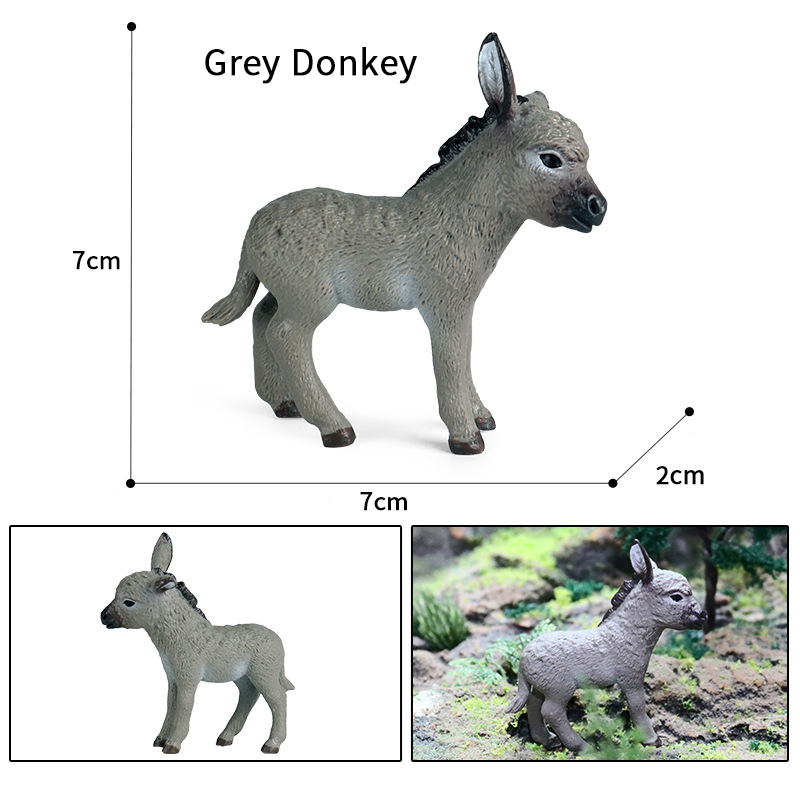 Children solid simulation wild animal world donkey model livestock ...