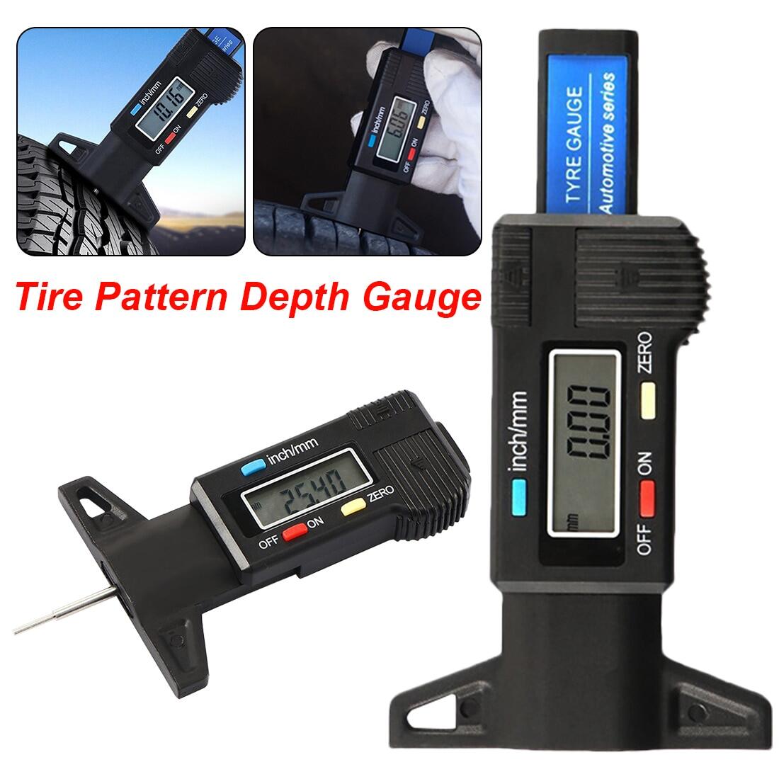 25.4mm LCD Digital Car Tyre Thread Depth Measuring Tool Thickness ...