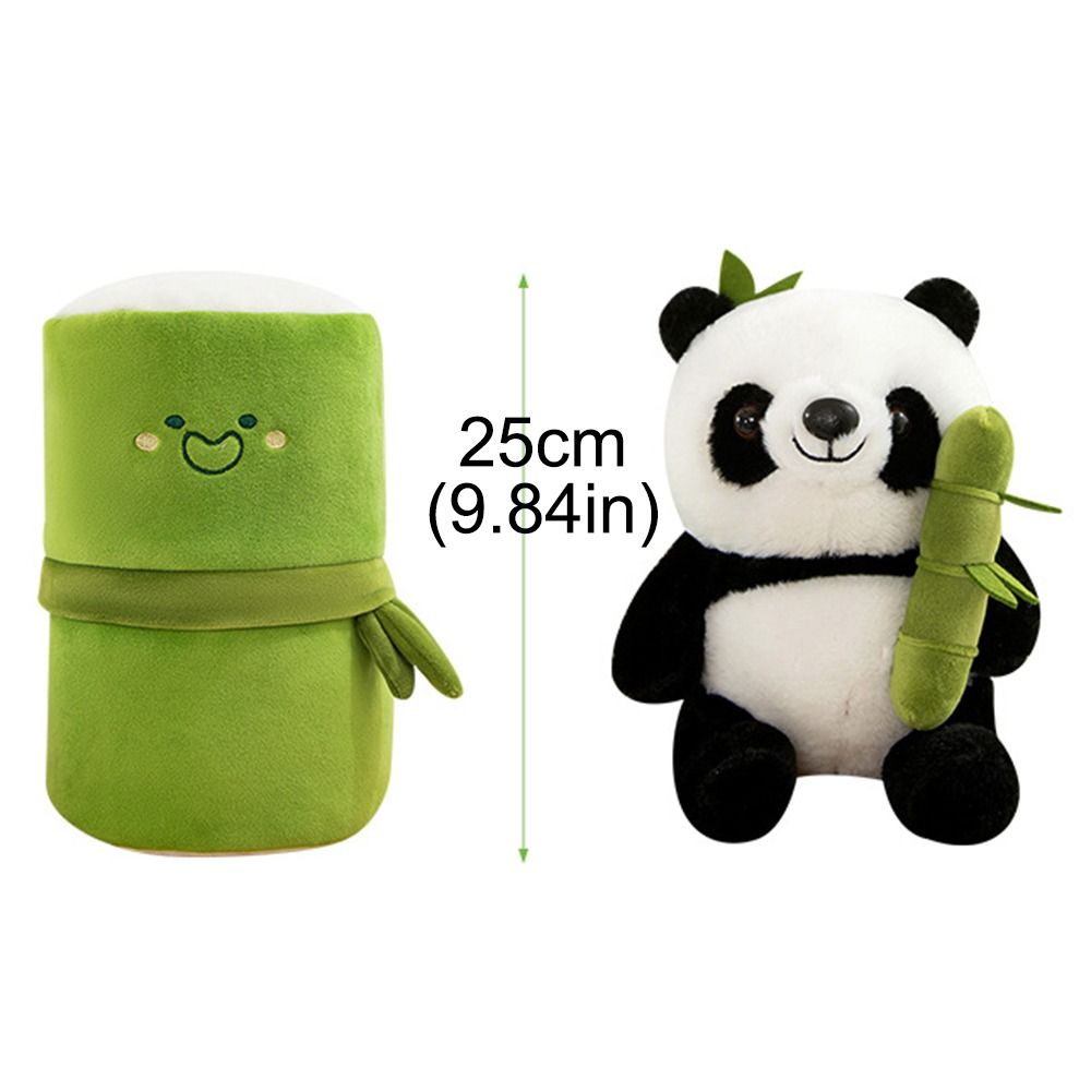 AOPHEKM Panda In Bamboo Tube Doll, Plush 25cm Stuffed Panda Pillow ...