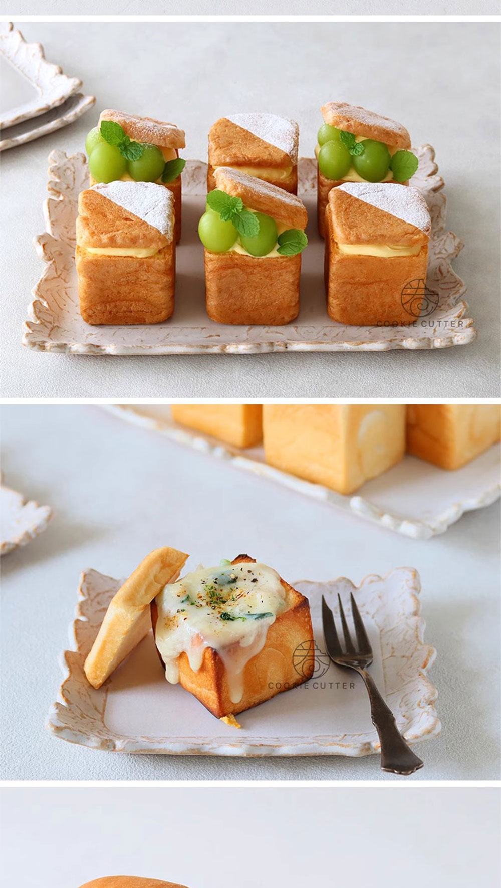 6 Cavity Mini Square Shape Toast Carbon Steel Cake Pan Pound Cake ...