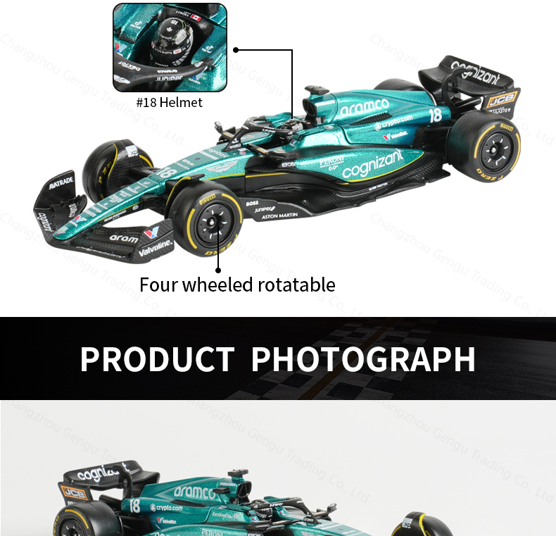 Bburago 1:43 Aston Martin 2023 F1 Racing AMR23 Die Cast Vehicles Model ...