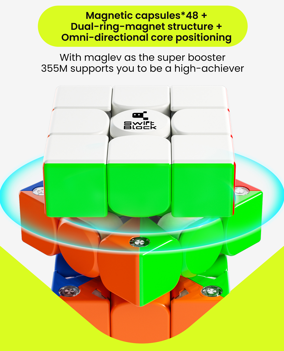 Swift Block 355 Maglev 3x3 Speed Cube Educational Cube Puzzle Toys for ...