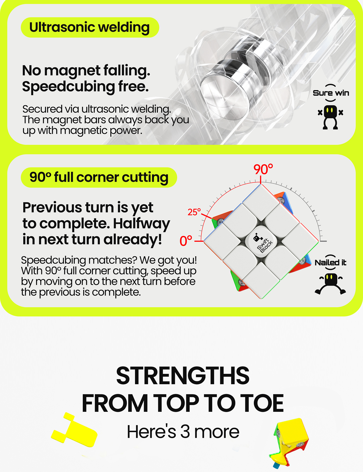 Swift Block 355 Maglev 3x3 Speed Cube Educational Cube Puzzle Toys for ...