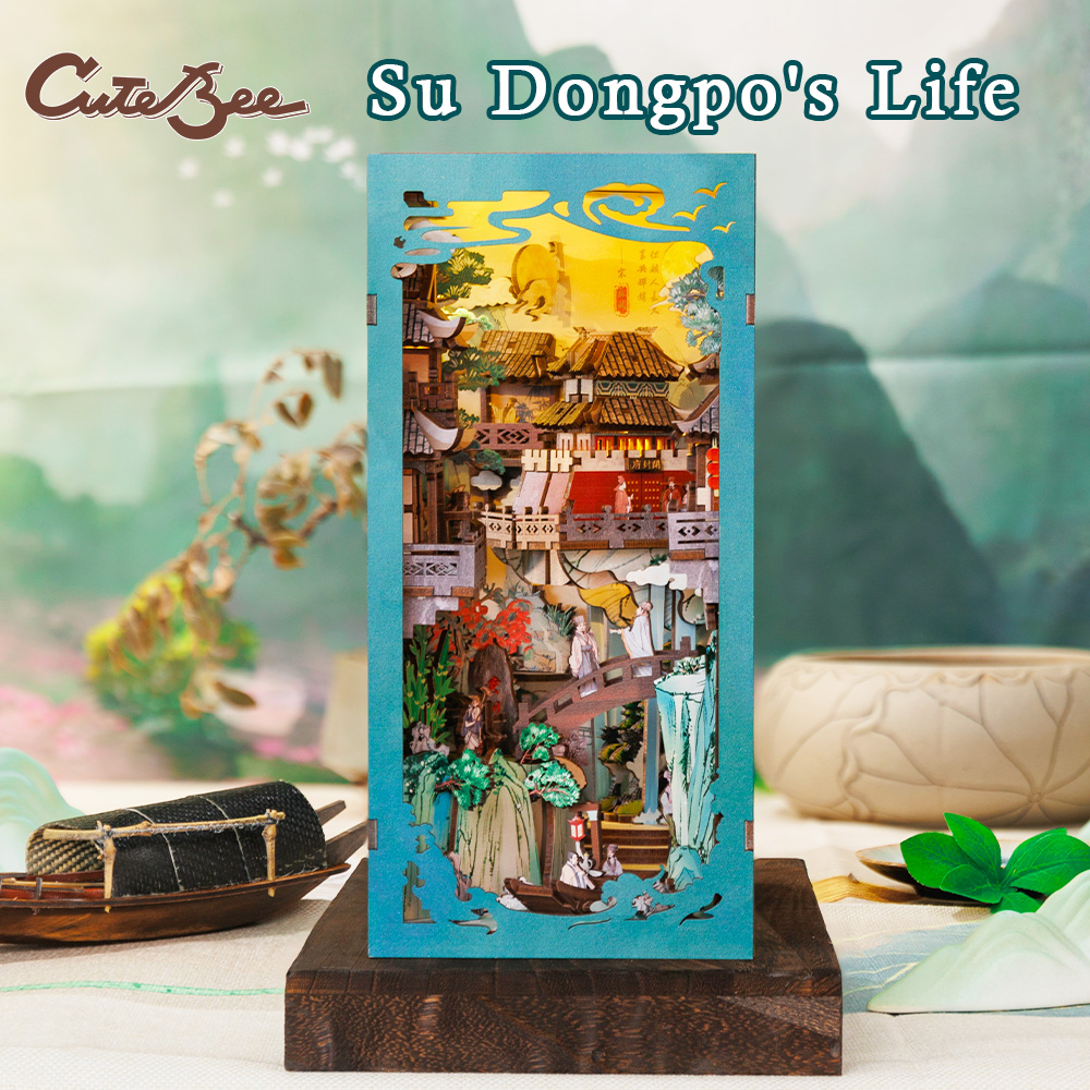 CUTEBEE EK01 DIY Book Nook Miniature House Handmade Dollhouse Handcraft ...