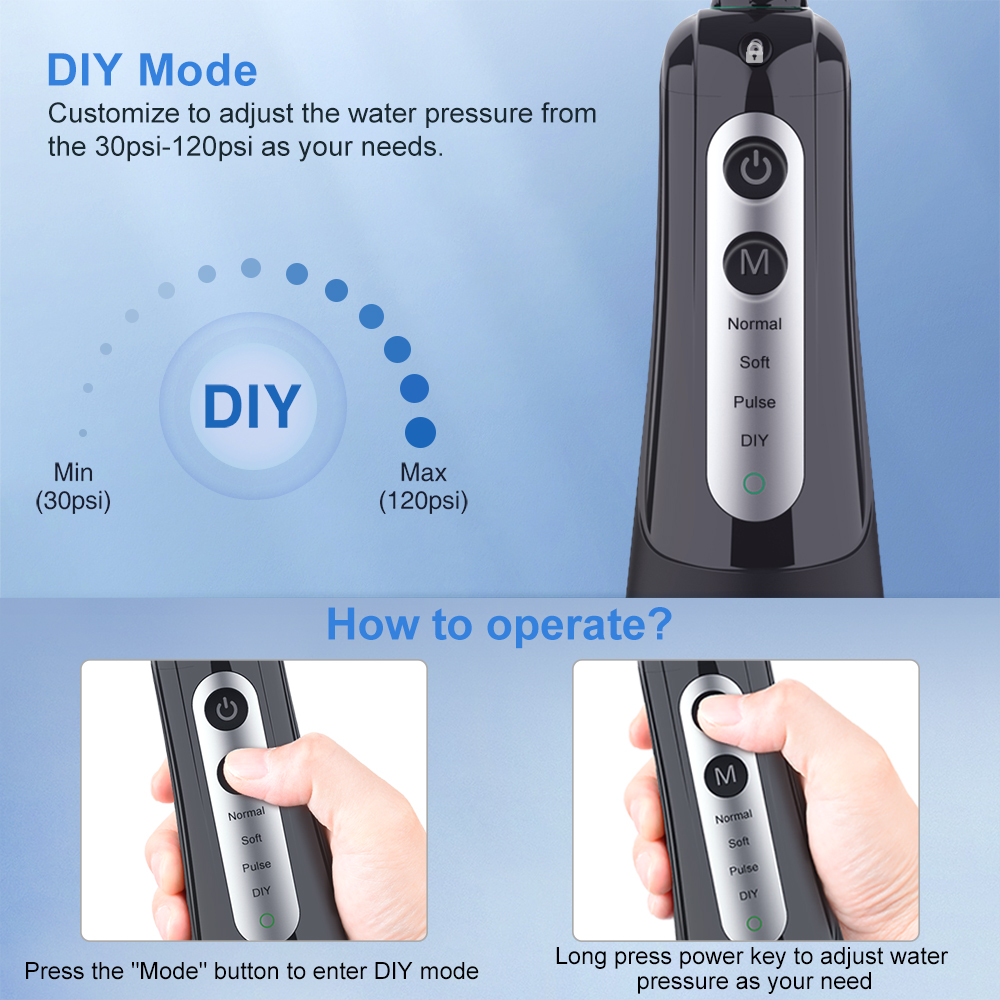 INSMART Water Flosser 7 nozzles 4 modes DIY Water Floss Teeth ...
