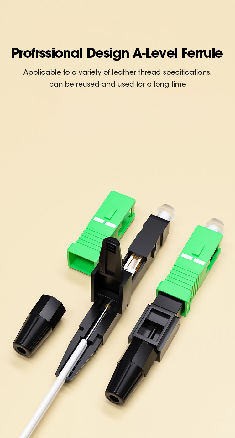 Hoolnx Fiber Optics Fast Connector, Single Mode SC UPC APC Quick Connector Adapter for 9/125um ...