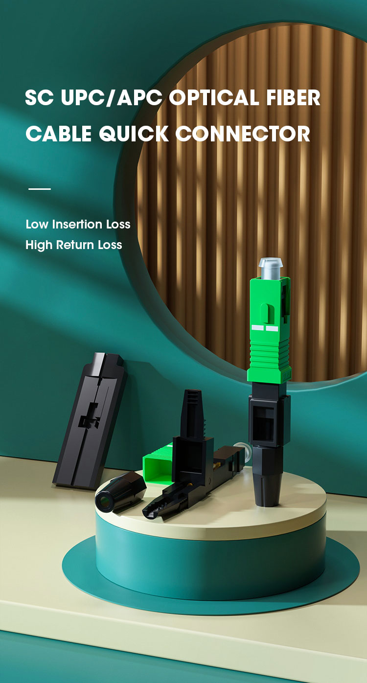 HOOLNX Fiber Optics Fast Connector, Single Mode SC UPC APC Quick Connector Adapter for 9/125um ...