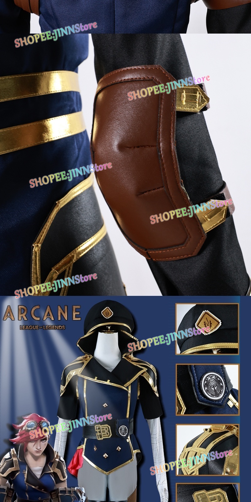 - JINN - Arcane：League of Legends CAITLYN VI Cosplay Costume Arcane ...