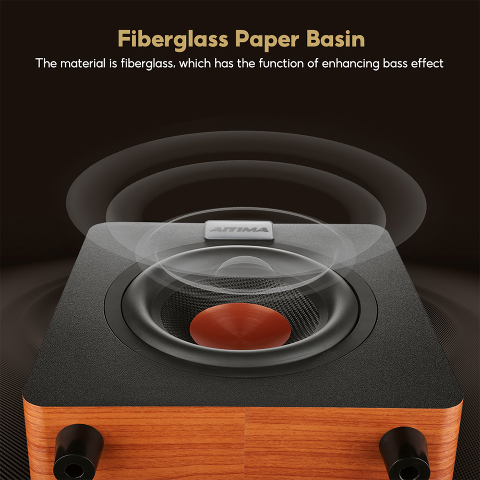 AIYIMA 800X Subwoofer 150W 3Ohm 8 Inch Active Speaker Deep Bass Wood Grain Woofer Amplifier ...