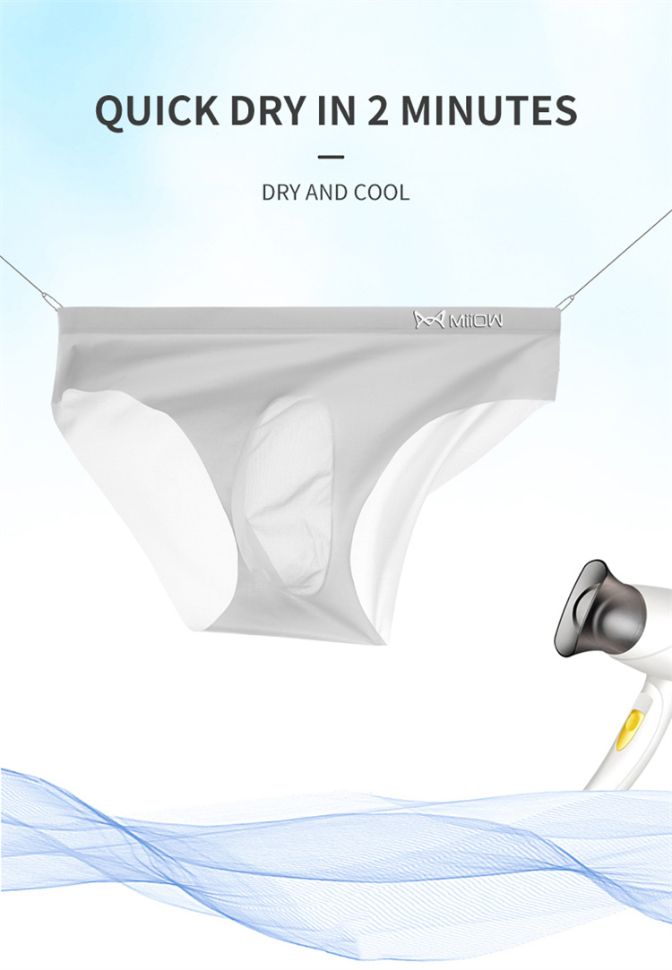 MiiOW 3Pcs Ice Silk Men's Briefs Underpants Soft Breathable Man ...