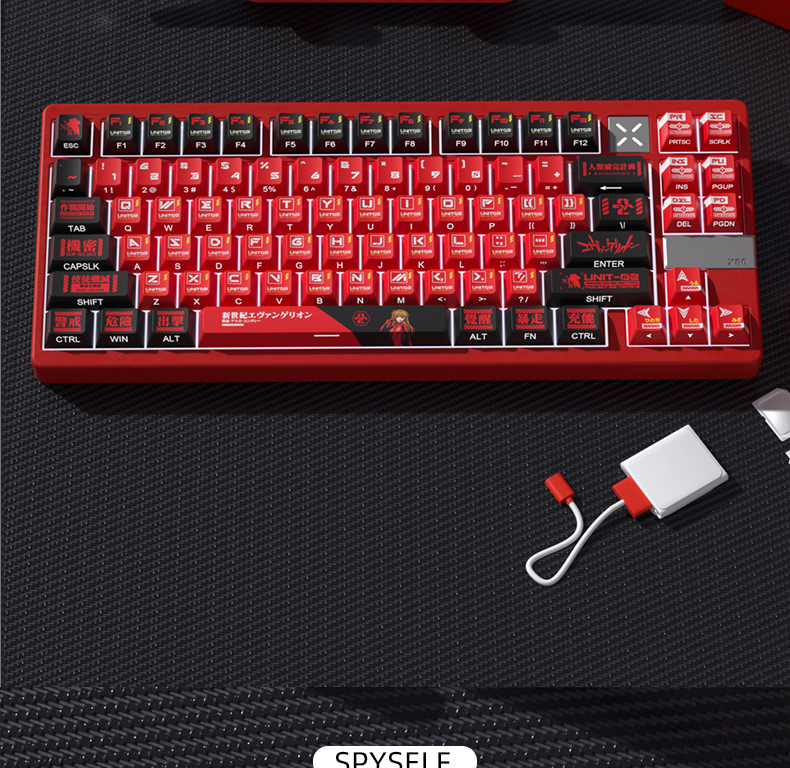 【Fast Shipping】Evangelion Keycaps Custom EVA Unit 02 Asuka Keycaps ...