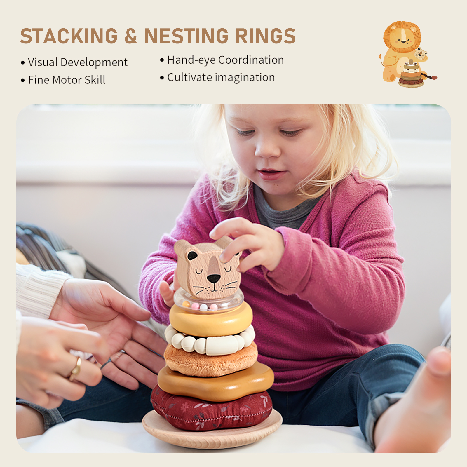 Baby Montessori Educative Roly-Poly Puzzle Stacking Toys For Toddlers ...
