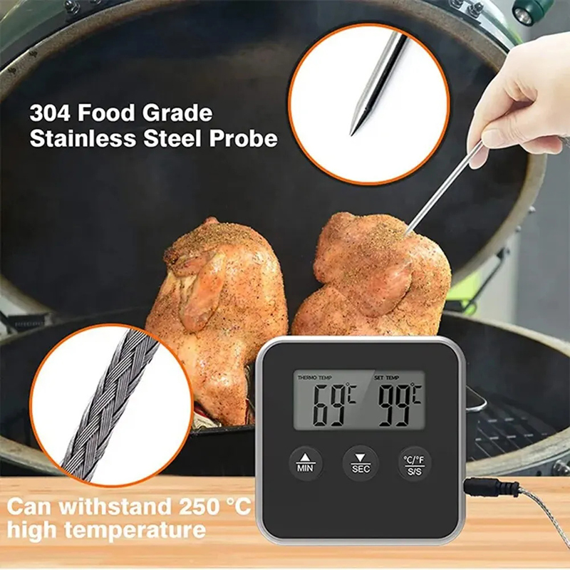KIPRUN Digital Food Thermometer With Probe, BBQ Meat Water Oil Cooking ...