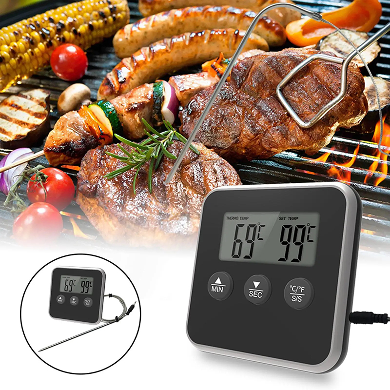 KIPRUN Digital Food Thermometer With Probe, BBQ Meat Water Oil Cooking ...