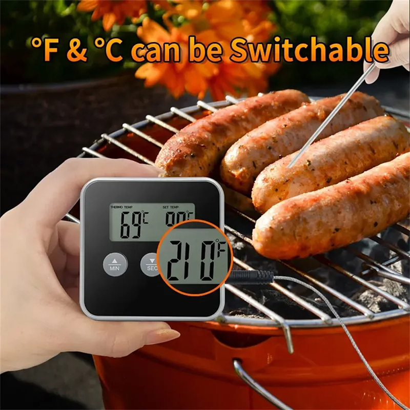 KIPRUN Digital Food Thermometer With Probe, BBQ Meat Water Oil Cooking ...
