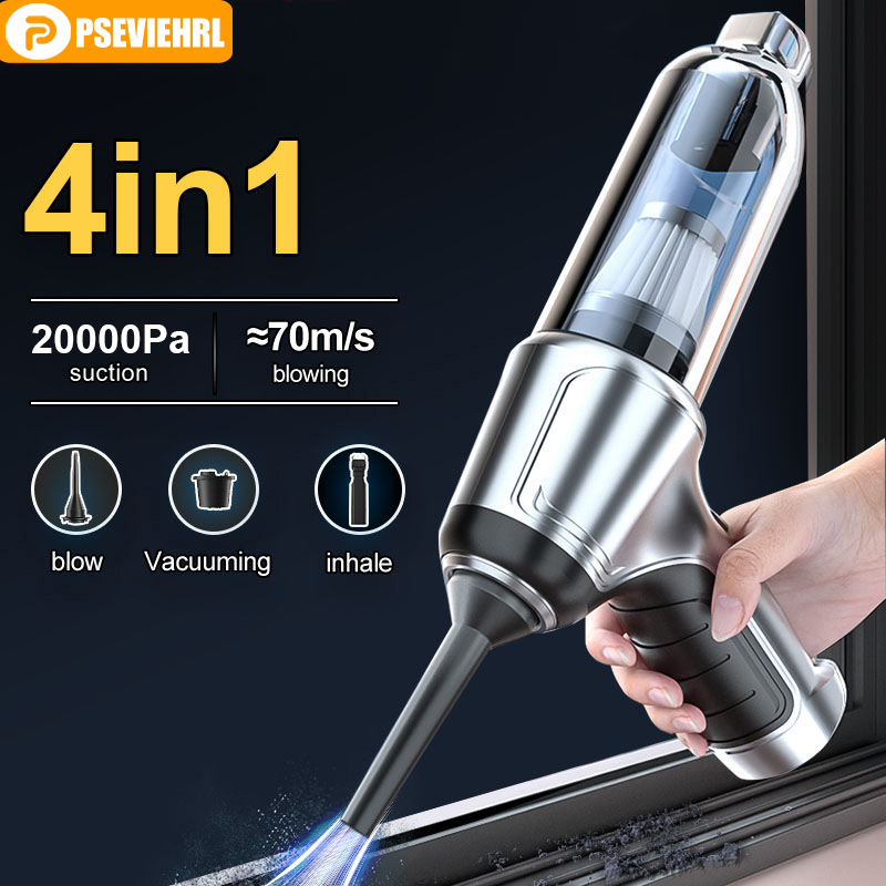 PSEVIEHRL 4in1 Cordless Vacuum Cleaner Blower 20000Pa Wireless Car Vacuum Cleaner Air Duster ...