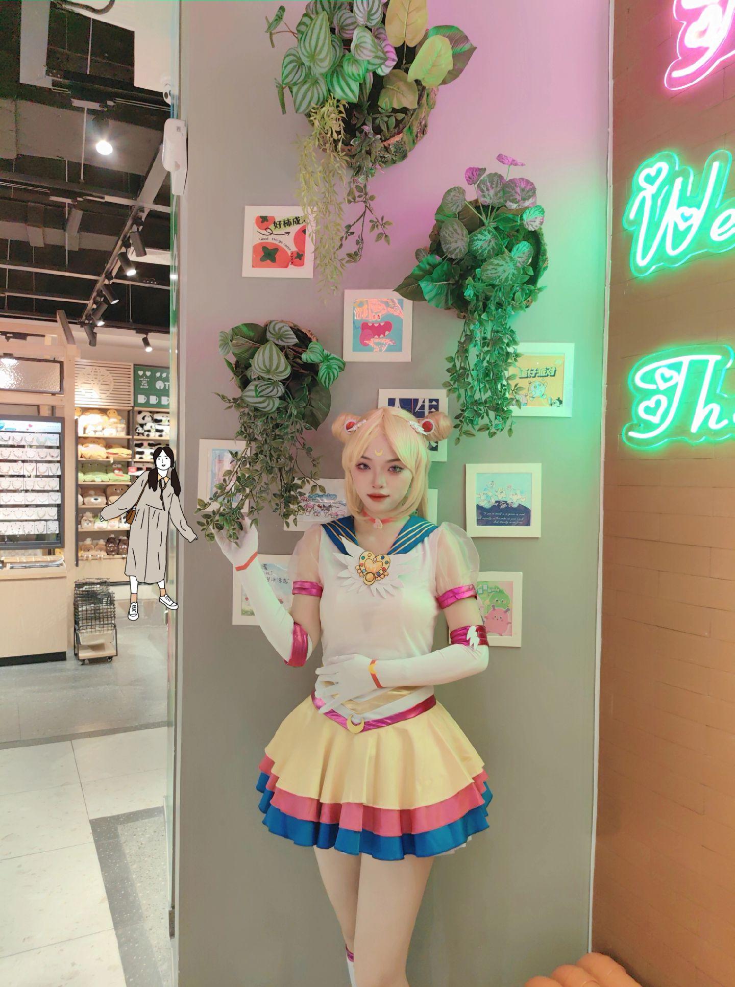 Beautiful Girl Warrior Cos Costume Water Ice Moon Sailor Moon Rabbit ...