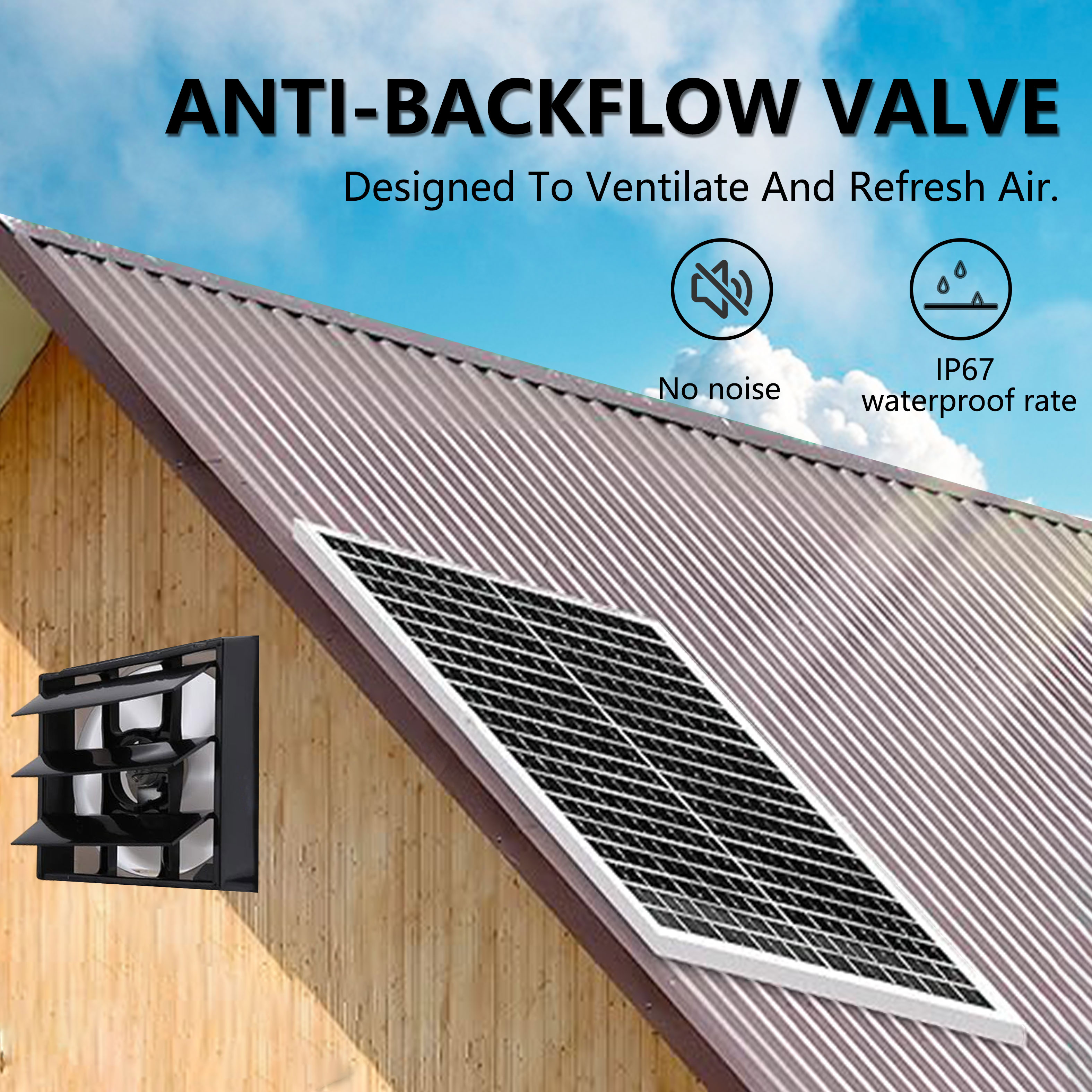 Kipas pembuangan dengan papan solar 20W/Solar exhaust fan 20W solar ...