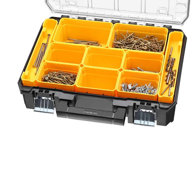 Dewalt TSTAK2.0 Stacking System Toolbox Multi-Grid Transparent Parts ...