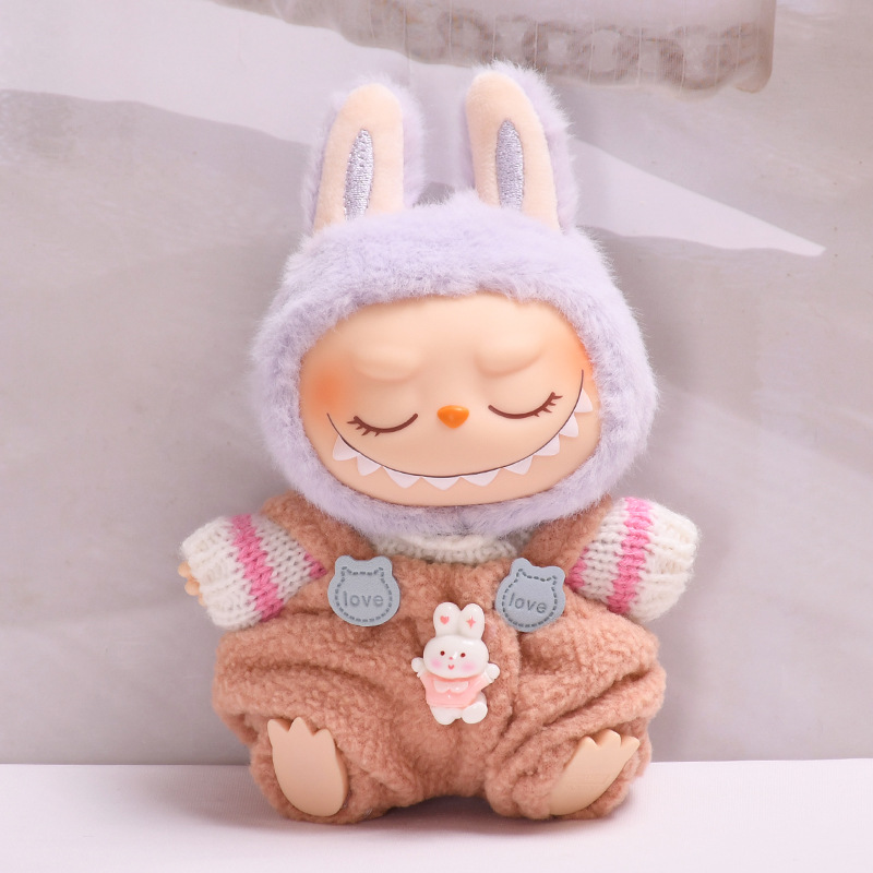 Second generation blind box pendant labubu clothes strappy trousers ...