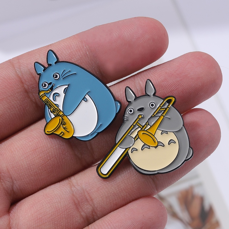 Flame Elf Enamel Pins Mononoke Chihiro Haku Totoro Coal Ball Brooches ...